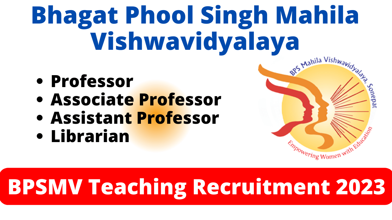 BPSMV Teaching Recruitment 2023 Notification Released, Apply Online ...