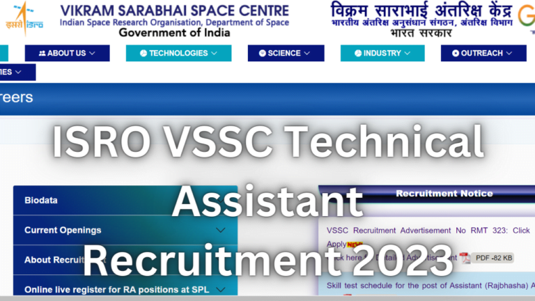 ISRO VSSC Technical Assistant Recruitment 2023 Notification and Online ... ISRO VSSC Technical Assistant Recruitment 2023 Notification and Online ...