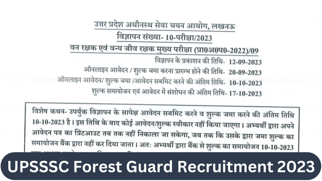UPSSSC Forest Guard Recruitment 2023 [709 Post] Exam Pattern and ...